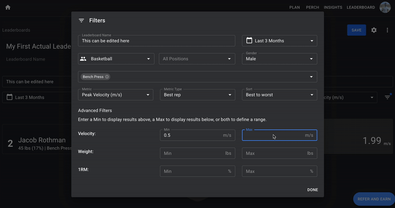 Leaderboard – Perch